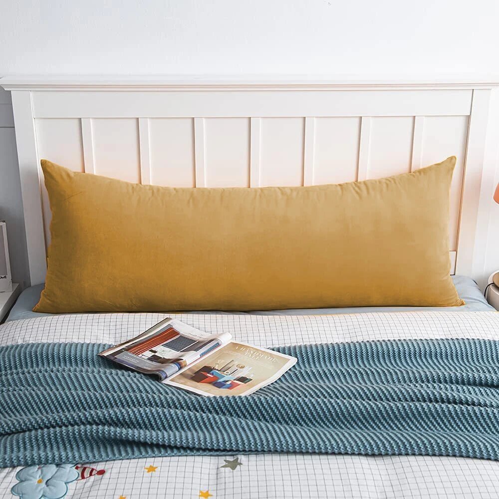 Бархатная удобная большая наволочка для подушки 50x70 см 50x138 см 50x152 см, плюшевая длинная наволочка для сна, Стандарт здоровья 50x152cm, GOLD