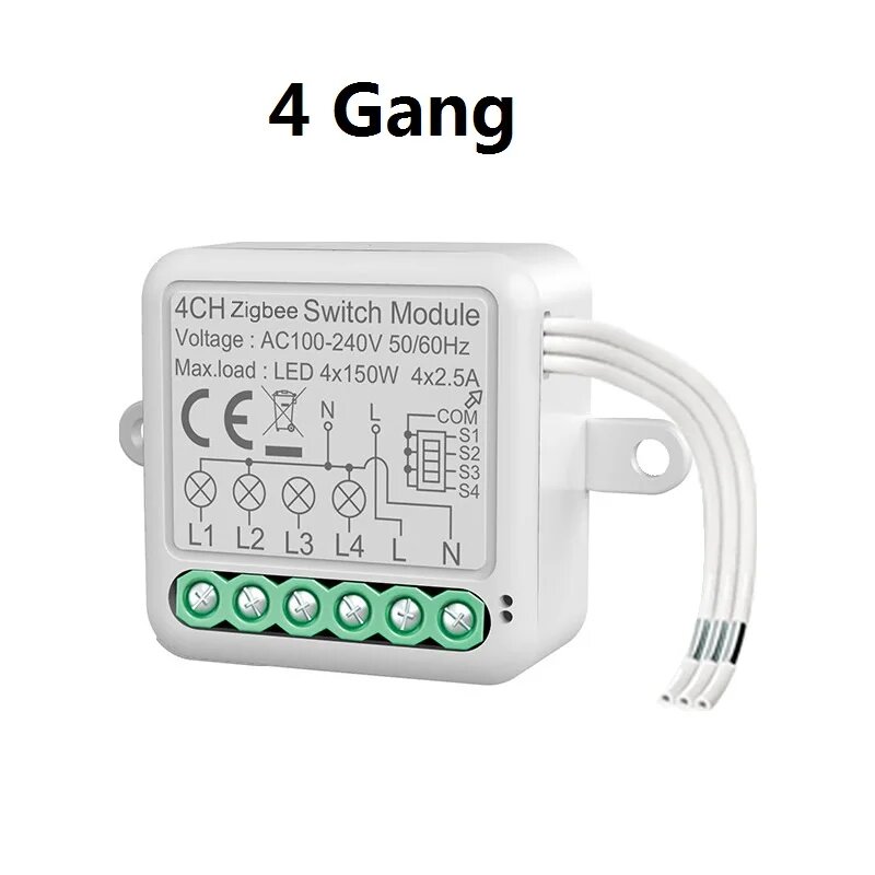 4 Gang Tuya ZigBee 3.0 Модуль переключателя