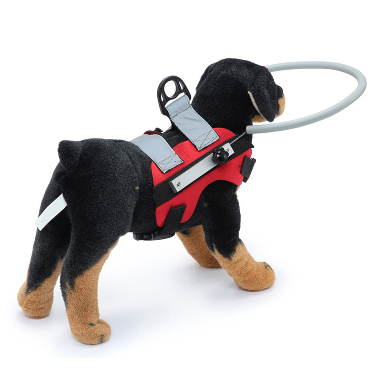 Слепой поводок для домашних животных Halo Светоотражающий Регулируемый Дышащий Предотвращает столкновения Шлейка для слепых собак Направляющее устройство для щенков кошек Красный S Диаметр 22 см/8,7 дюйма (для домашних животных весом 4–10 кг/8,8–22,0