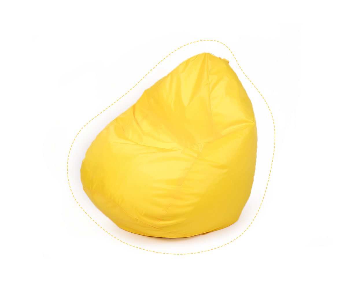 Кресло-мешок WOWPUFF юниор 100*75 см XL водоотталкивающий оскфорд Желтый съемный чехол бескаркасный
