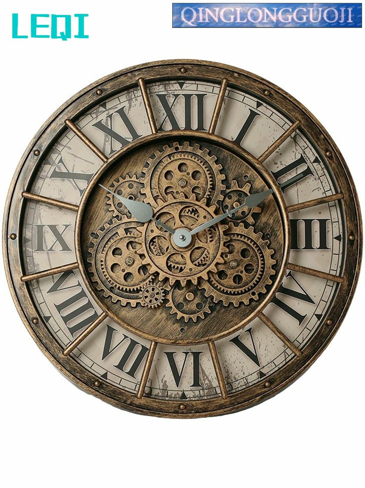 Настенные часы в ретро-индустриальном стиле 45.2cmx45.2cm