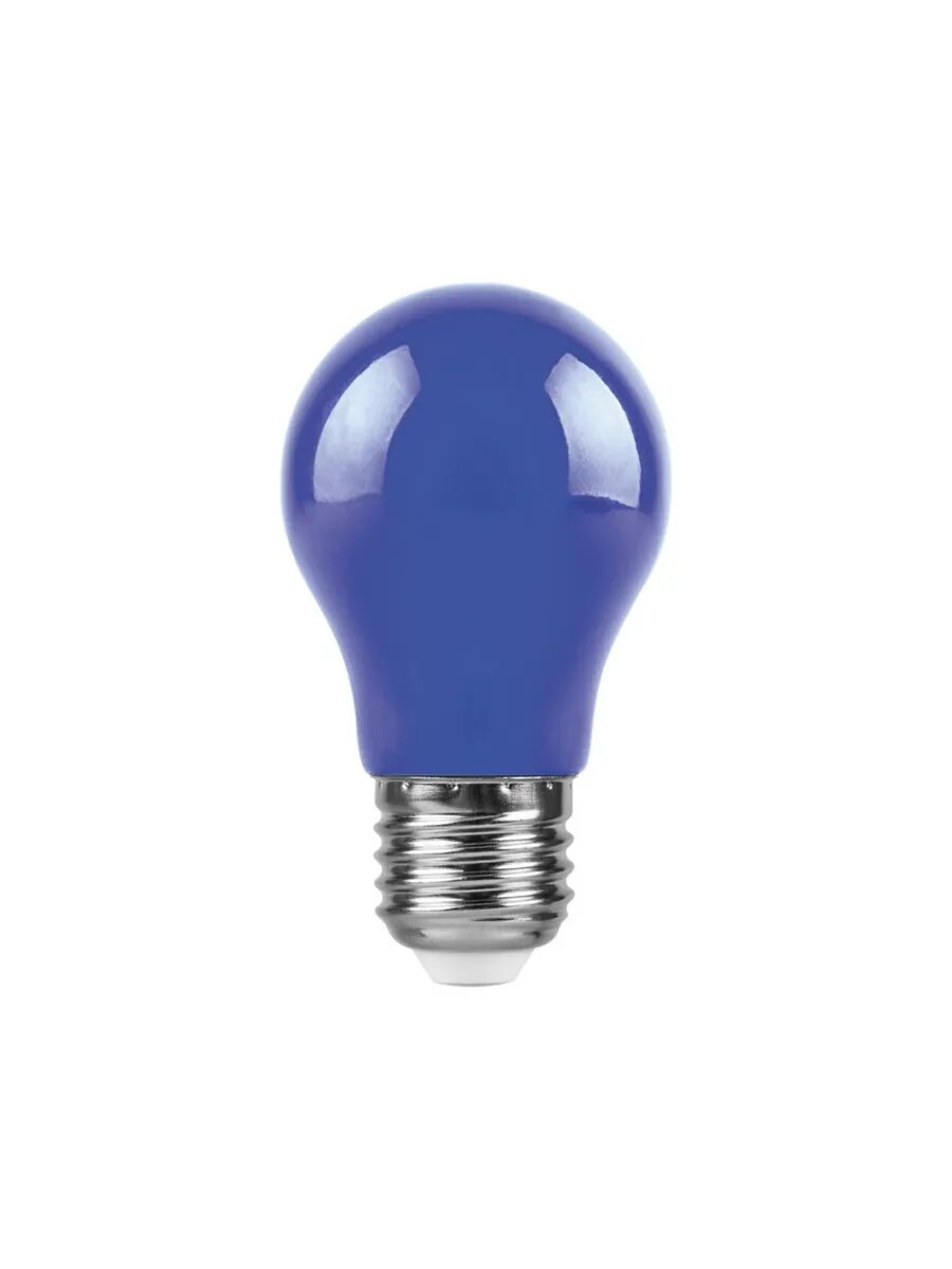 Светодиодная лампа груша 3 Вт E27/А синяя матовая