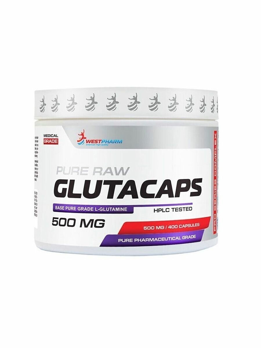 WestPharm Glutacaps / Глютакапс / Л-глутамин в капсулах / Глютами / 400 капсул