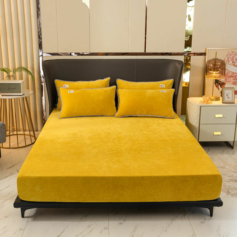 Простыня на резинке из молочного флиса, простыня из кораллового флиса, цельная, наматрасник Simmons, покрывало из кристального бархата, полное покрытие,90*200cm