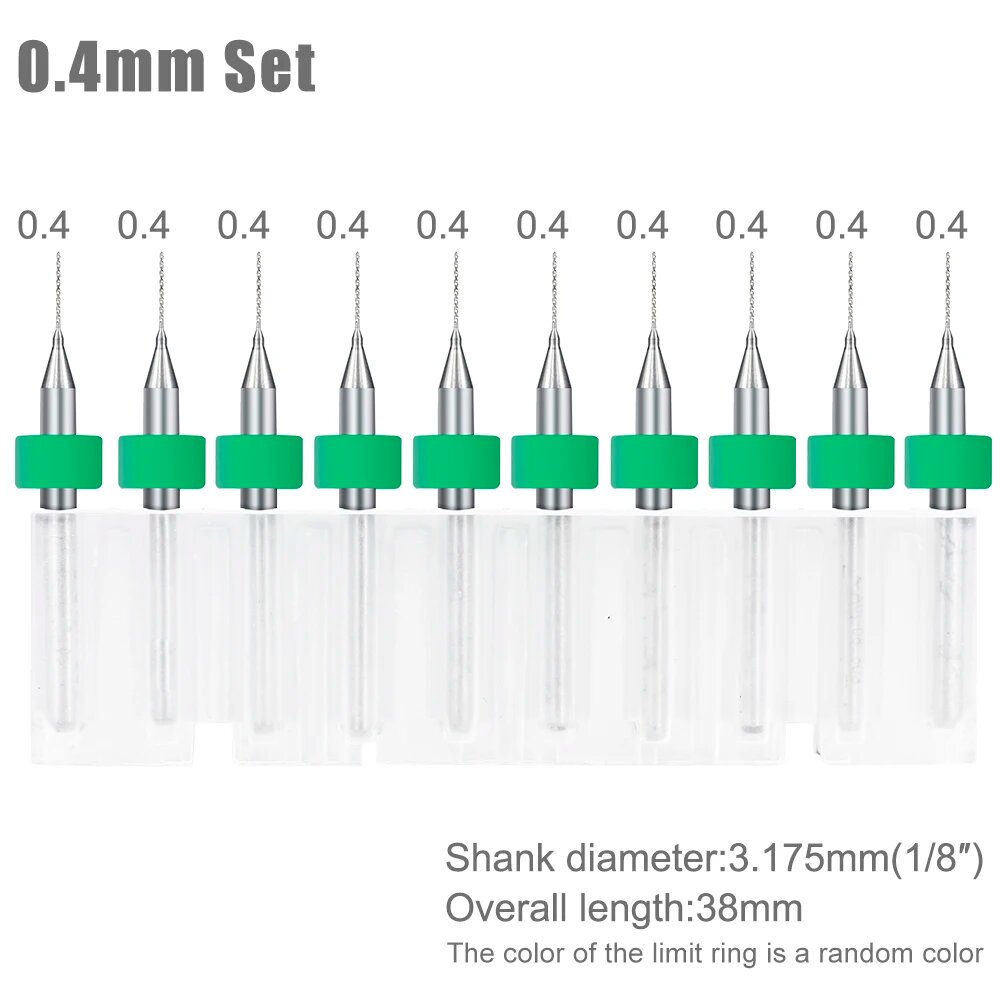 Набор Из 10 Сверл CMCP Из Карбида Вольфрама 3,175 Мм Для Печатных Плат, 10pcs 0.4mm