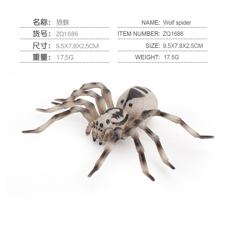 Zq846 Tarantula и Zq1220 Воронка-паук другие модели животных растений