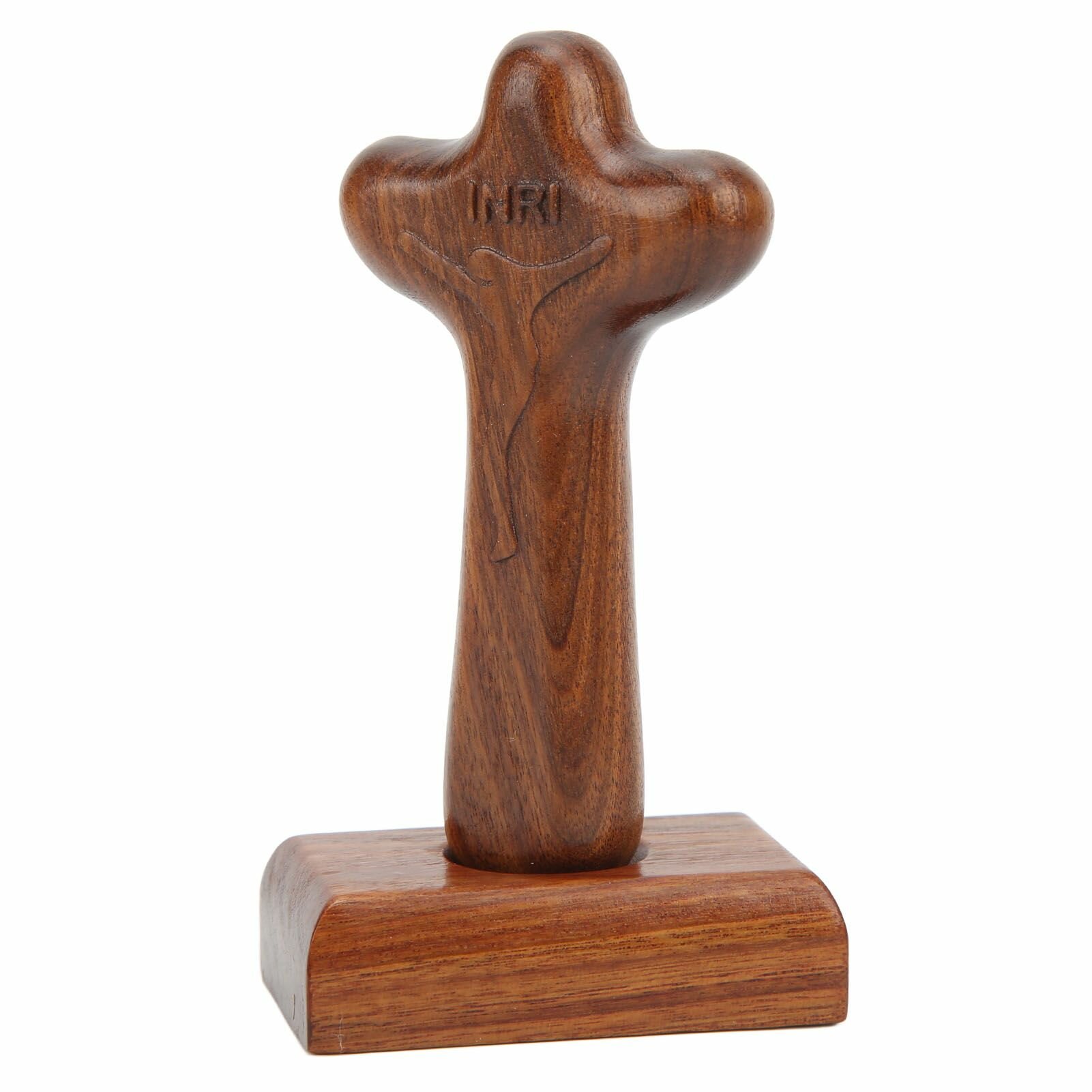 Деревянный крест, настольный декор, ручная работа, полировка поверхности, прочный, австралийский палисандр, деревенский орнамент в виде креста, маленький