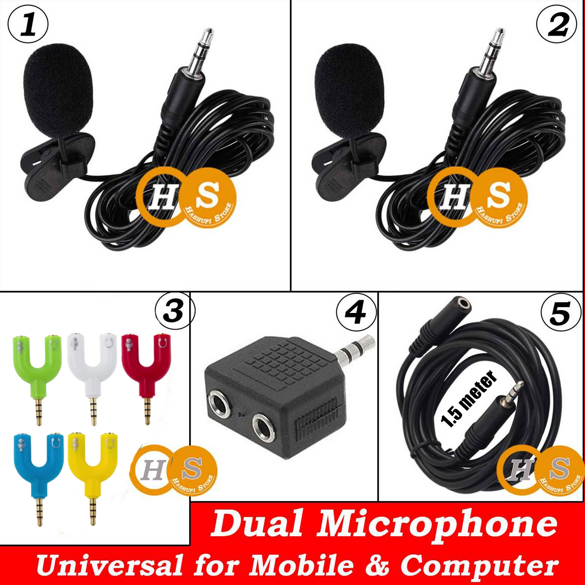 Двойной 3,5-миллиметровый воротниковый микрофон для видеозаписи, универсальный воротниковый микрофон для мобильного теле