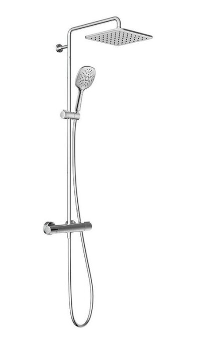 Душевая стойка Jacob Delafon Atom E36125-CP, без излива, с термостатом, хром