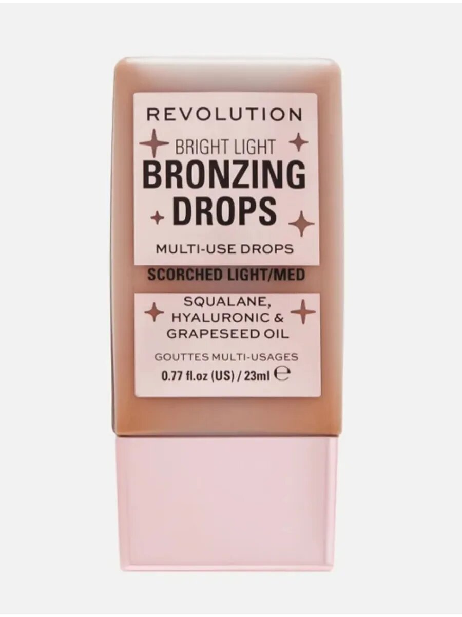 Жидкий бронзер для лица MAKEUP REVOLUTION bright light bronzing drops Scorched Light/Med