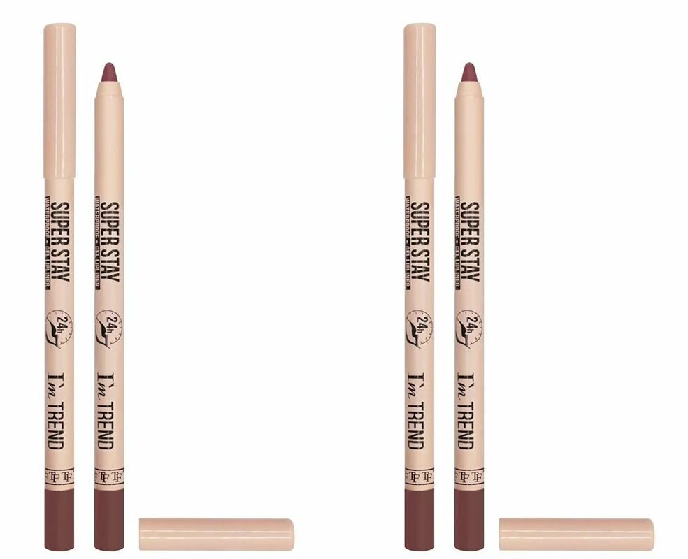 TF cosmetics Карандаш для губ, I'm trend, Super stay, гелевый, тон 006, холодный нюд, 2 шт