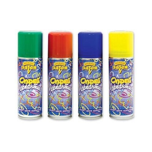 Спрей-серпантин Веселая затея "Ассорти", полимер, 125 мл