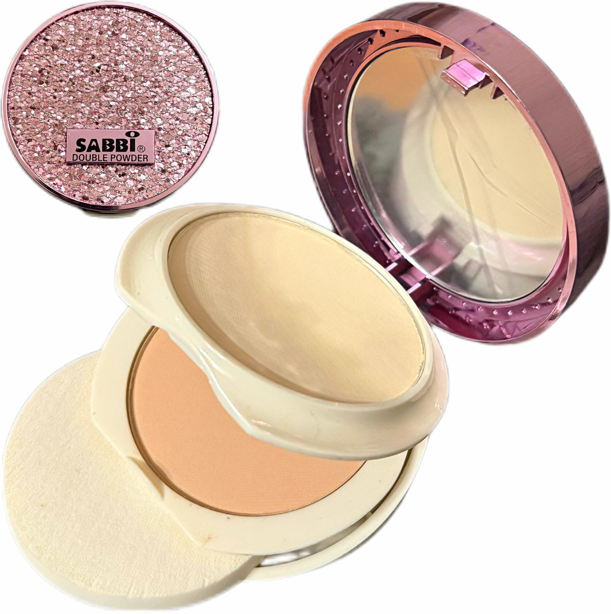 SABBI Пудра для лица отбеливающая 3 в 1 Double powder SPF 30 PA+++ тон 01, 18 гр