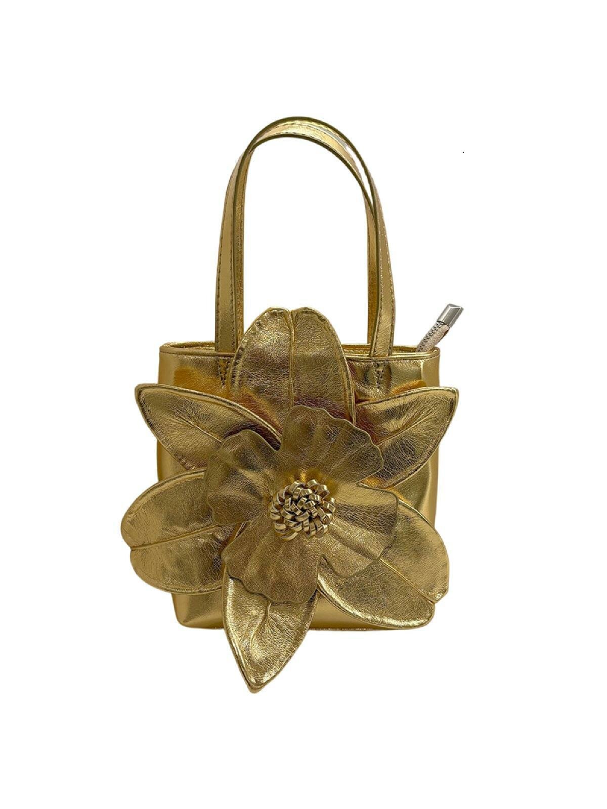 Многофункциональная вечерняя сумочка с отделкой из лепестков, большая вместительная сумочка из искусственной кожи, повседневная сумочка для ужина для новобрачных.