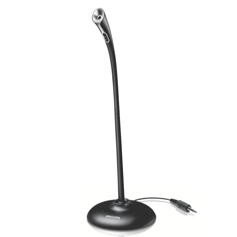 Настольный микрофон PHILIPS черный, USB, с регулируемой высотой, 360° захват звука