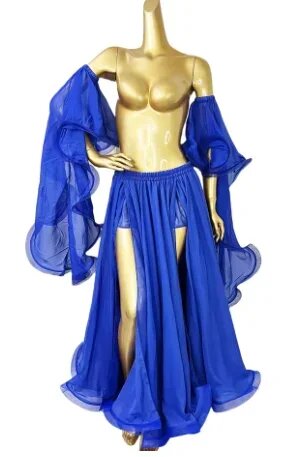 Танцевальный костюм для belly dance из полиэстера royal blue