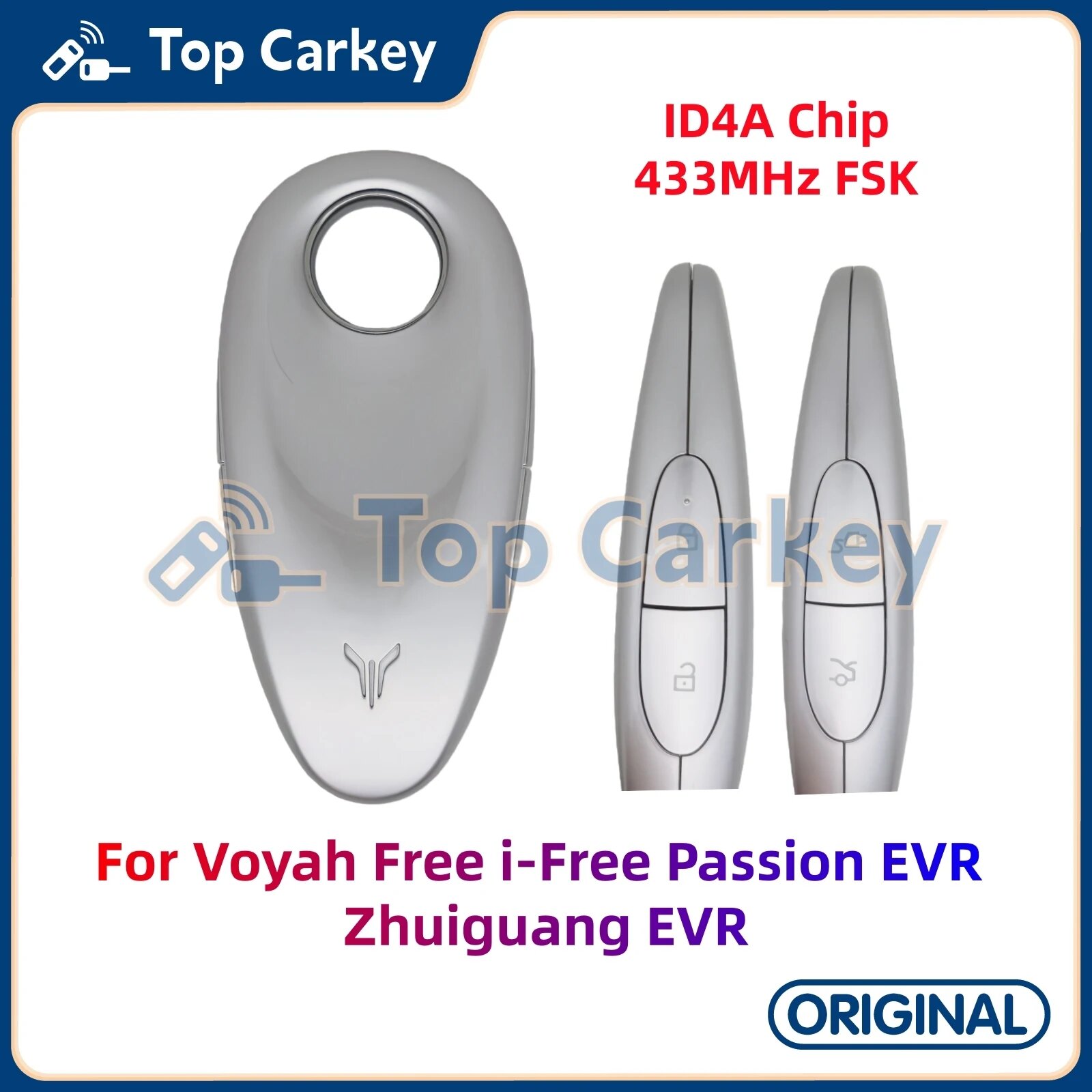 Оригинальный смарт-ключ TopCarkey ID4A ID47, чип 433 МГц для Voyah Free i-Free Passion Voyah Dreamer Zhuiguang EVR 4BTN ID4A