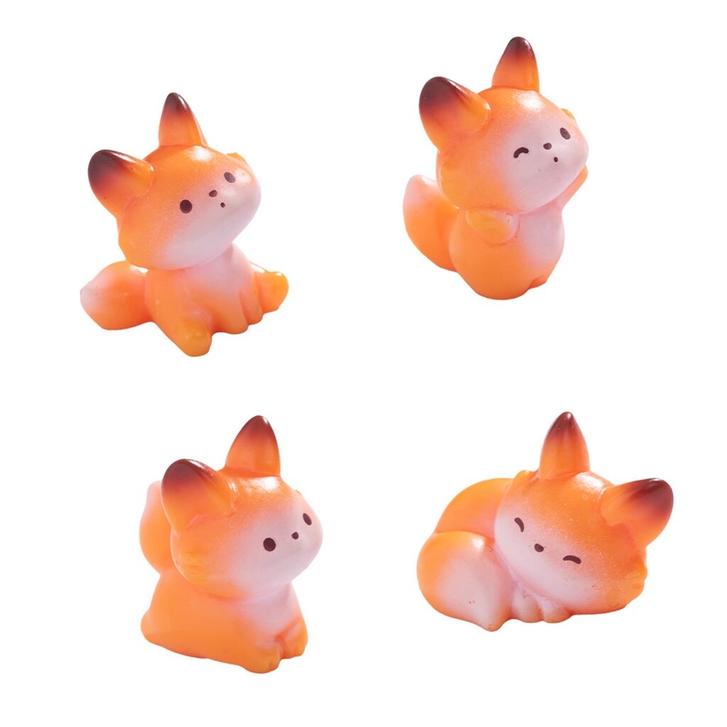 Аксессуары для сада фей Фигурки лис из смолы Мини статуэтки лис Микроландшафтный декор Образовательные игрушки