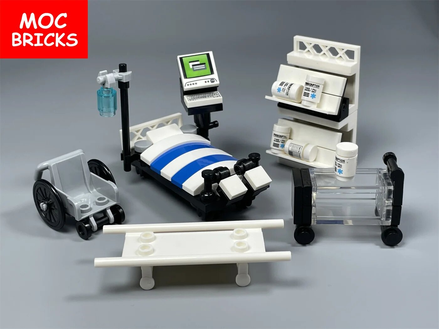 MOC BRICKS Белая инвалидная коляска C-2