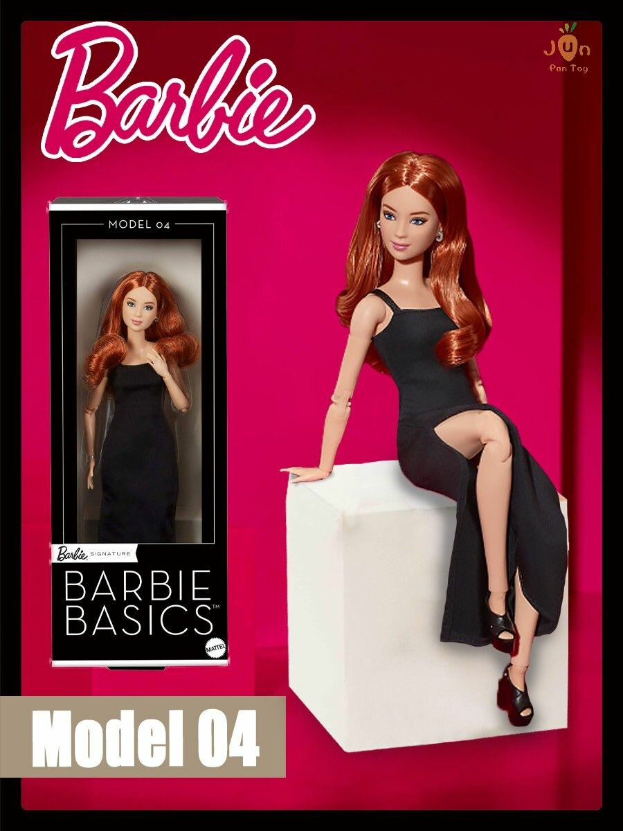 Коллекционная кукла Mattel Barbie Basics Model 04 Collector Doll / Шарнирная модная кукла Барби с подставкой для кукол, подходит для подарков на день рождения девочкам старше 3 лет, JBH74