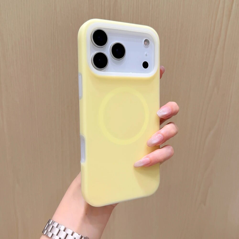 Светло-желтый чехол для iPhone 17 Pro Max с MagSafe