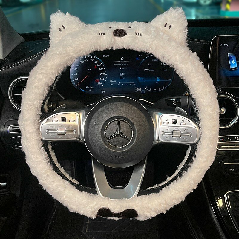 Зимняя накидка на автомобильное сиденье, плюшевая, теплая, женская, с мультяшным рисунком, милый узор «Вест Хайленд»,