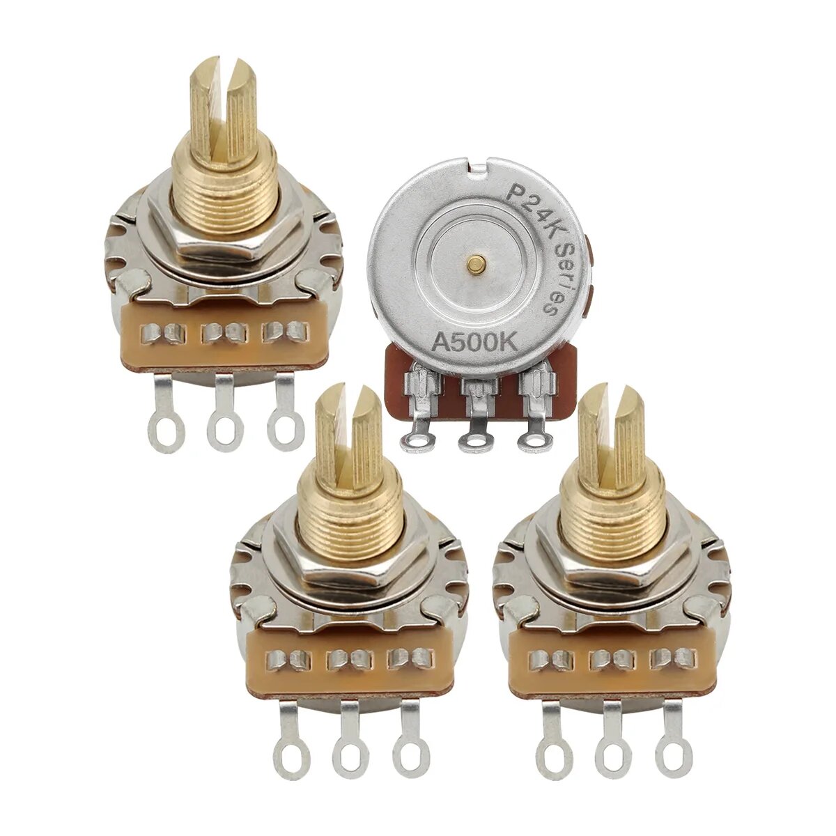 FLEOR 4 шт длинный сплит вал 3/8 "24-зуб гитарные потенциометры Pots A500K/A250K/B500K/B250K вариант