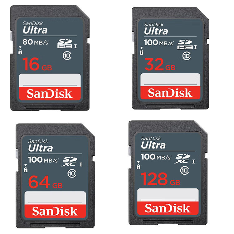 Оригинальная карта памяти SanDisk SD, высокоскоростная, большой емкости для телефонов, компьютеров, камер