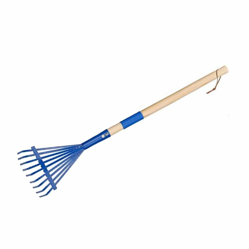 Детские грабли для листьев, металлические, маленькие, для газона с ручкой, садовые инструменты для мальчиков и девочек, - Синий съемный лист