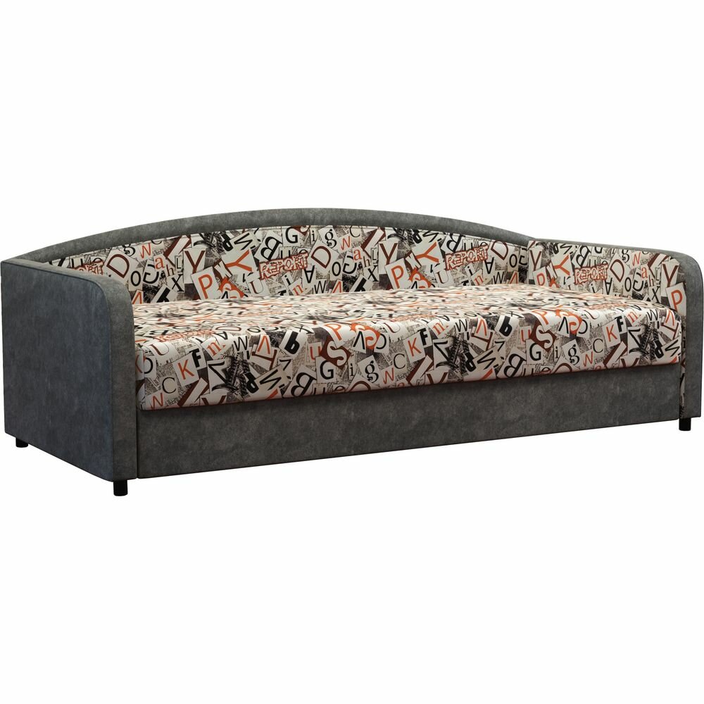 Диван тахта МебелПром Юлия Люкс А54 флок серый