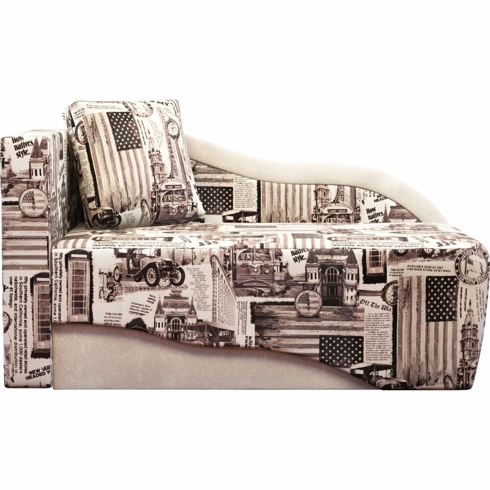 Диван кушетка Наш Диван Малютка А22 флок бежевый