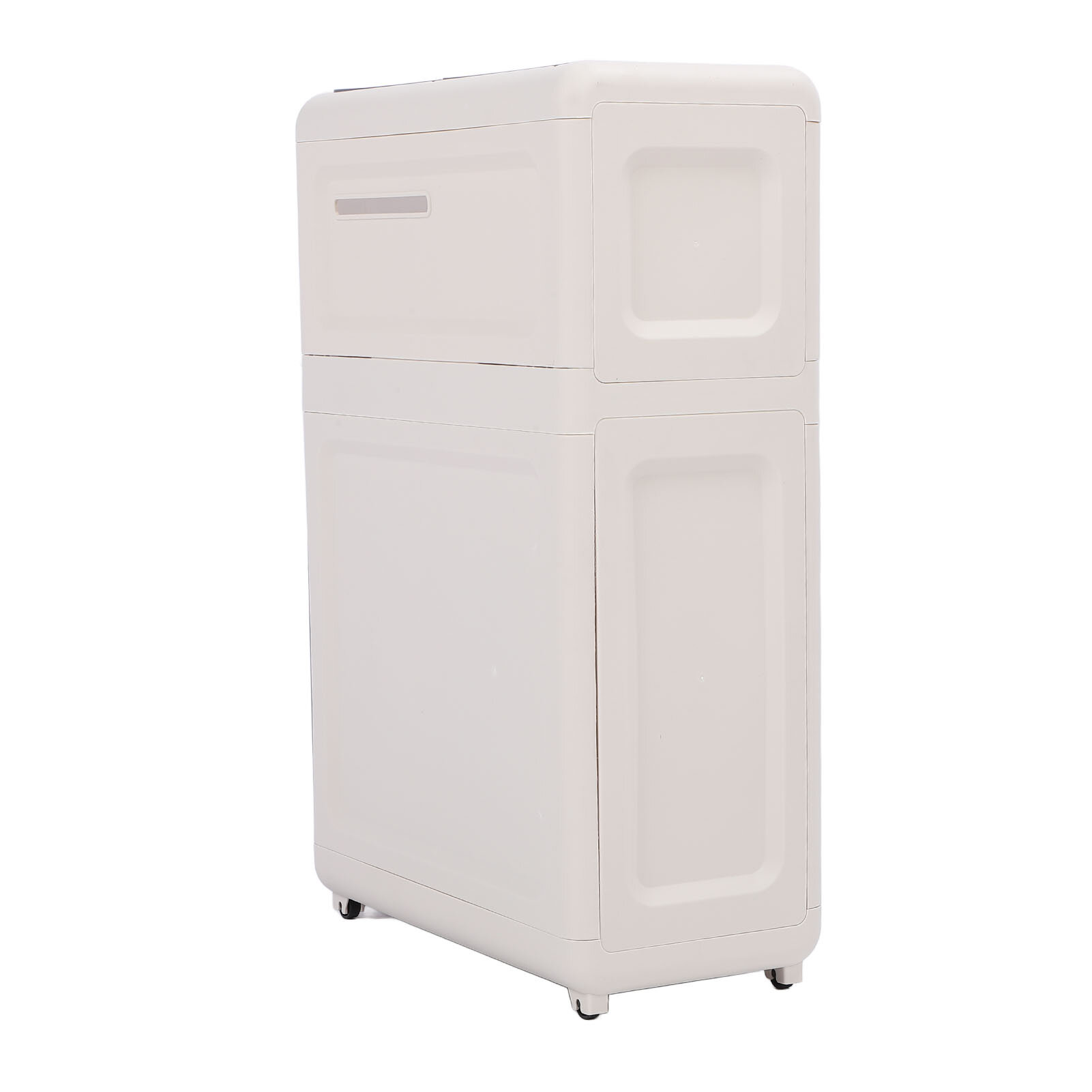 Узкий шкаф для хранения с 6 колесами, водонепроницаемый, тонкий, ящик-органайзер для ванной комнаты, прачечная, небольшое пространство, 2 яруса