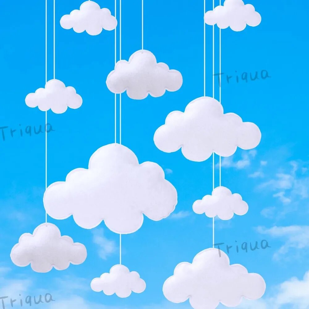 3D облачные украшения белые висящие облака для потолка, 10шт, праздничные украшения,