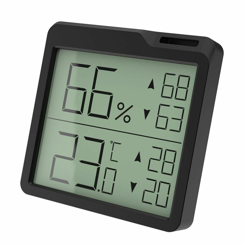 Мини-монитор температуры и влажности с высокой точностью и компактным корпусом из ABS для детской и зоны для питомцев, Черный