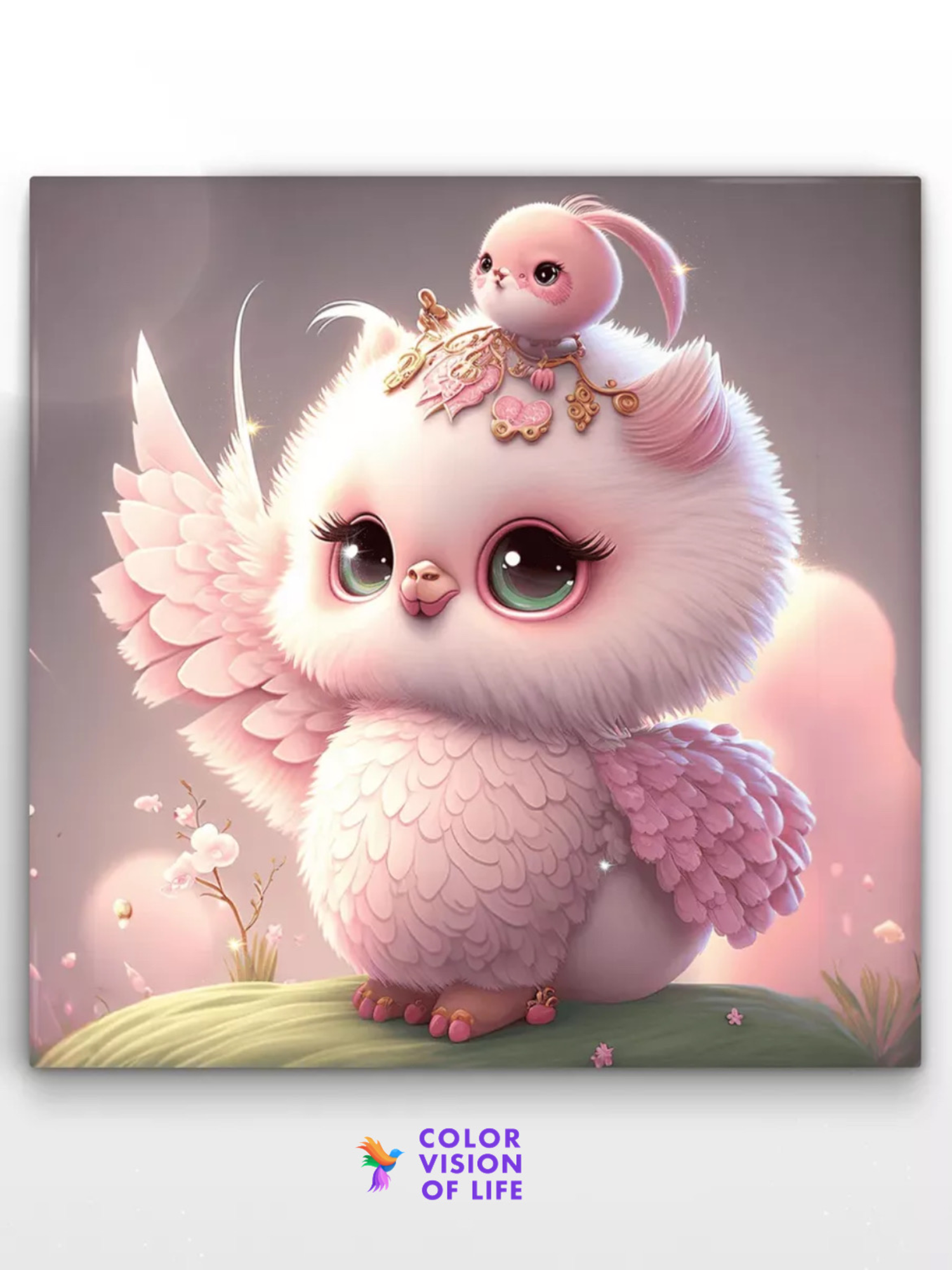 Алмазная мозаика на подрамнике 20x20 "Совенок"