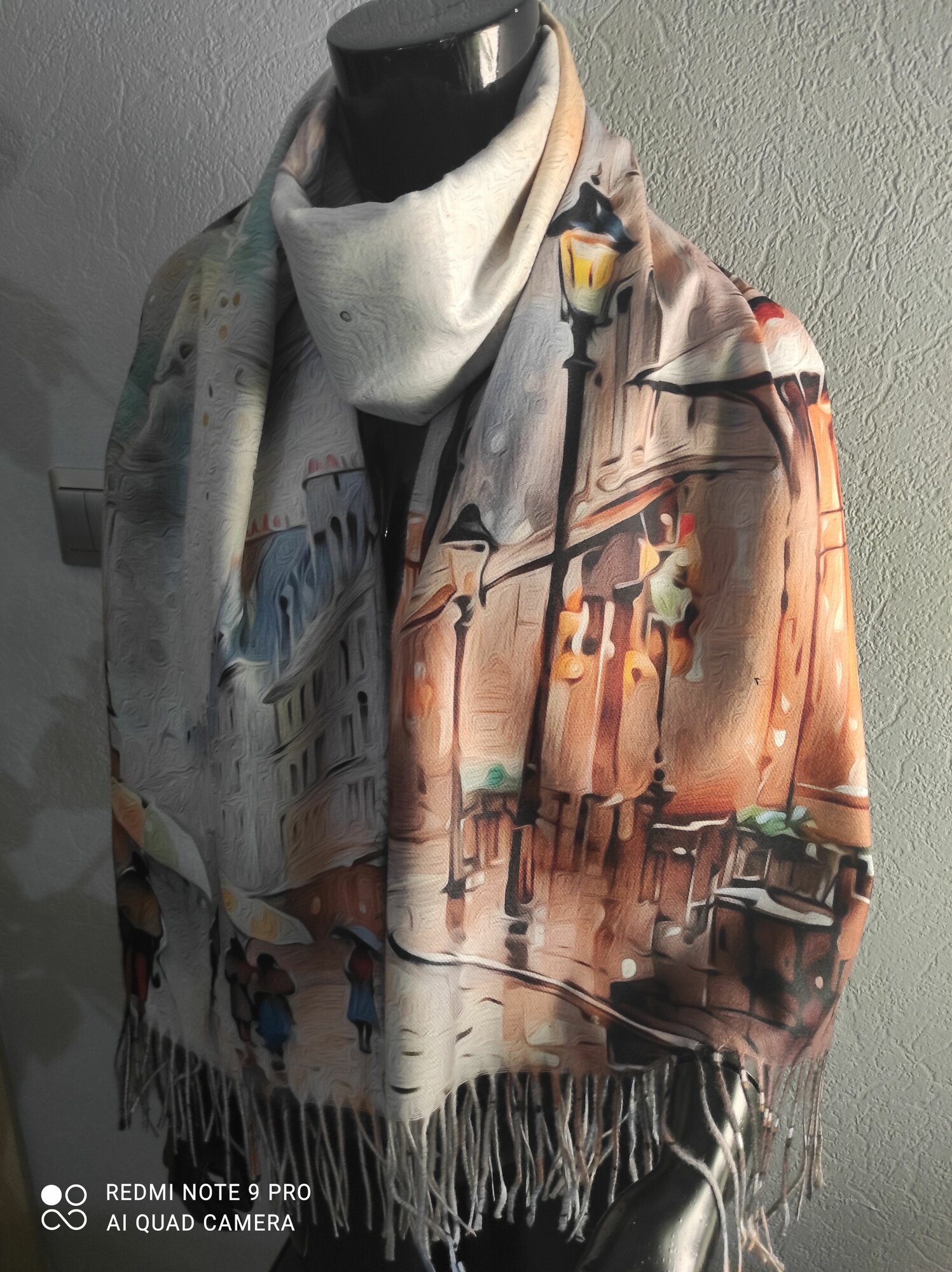 Палантин пейзажи Санкт-Петербурга-кашемир 50% шерсть 50% для женщин