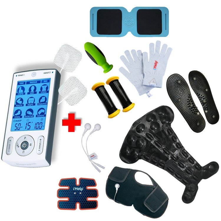 Мега-комплект анмс Меркурий + электроды на все случаи жизни 8! Универсальный аппарат физиотерапии для дома и клиник