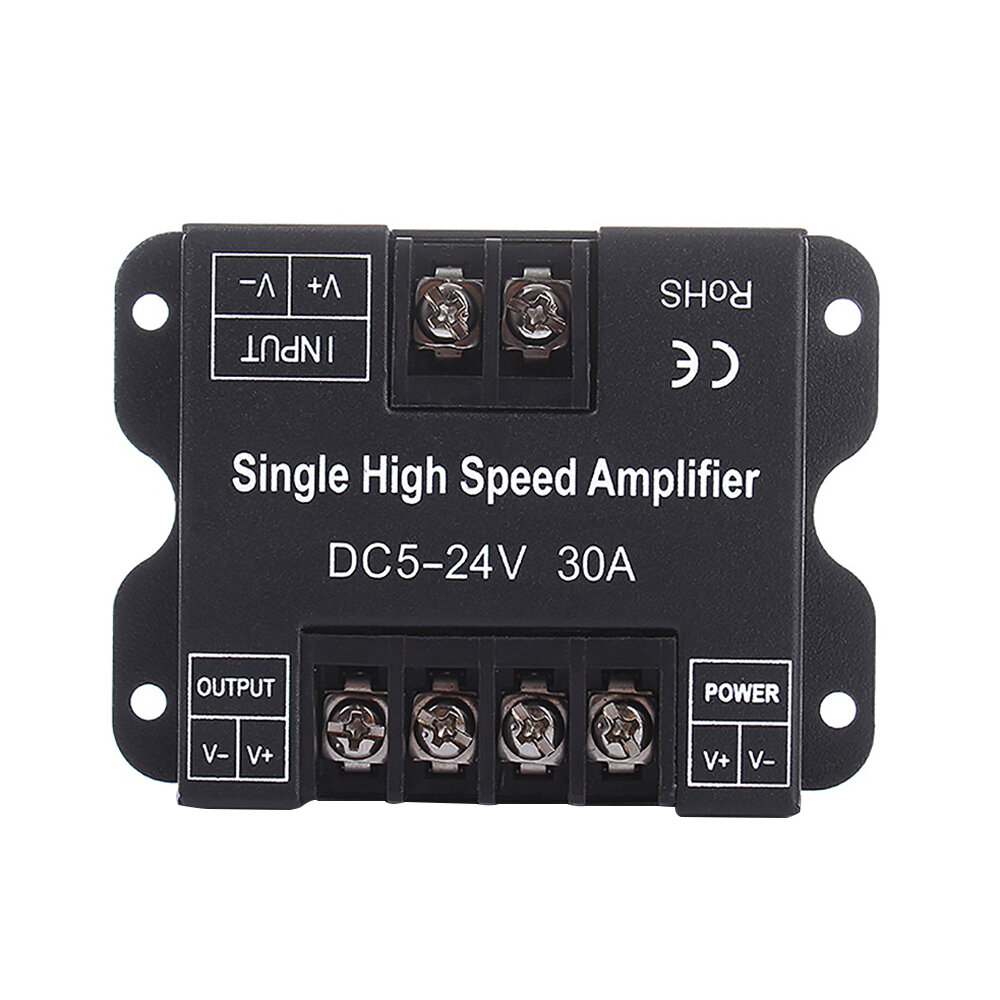 Повторитель данных одноцветного алюминиевого усилителя сигнала DC 5-24V 30A для светодиодных лент S-M-D 3528 5050 5630 2835
