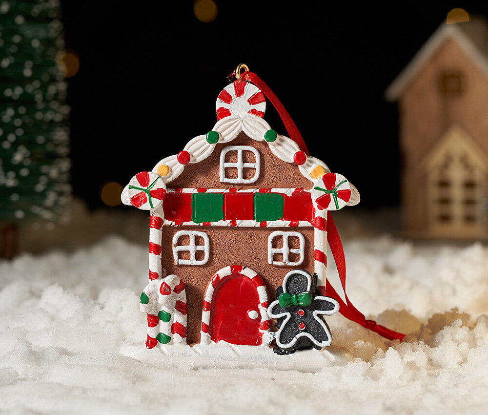 Имбирный пряник для украшения камина - Домик