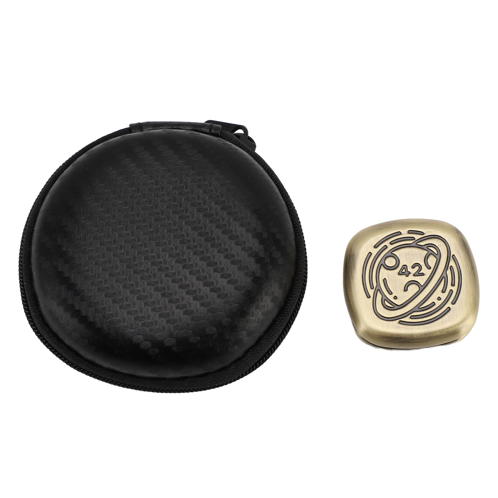 Push Card Slider Toy Stress Relief Decompression Sensory Toy Metal Portable Fingertip Slider Copper Color