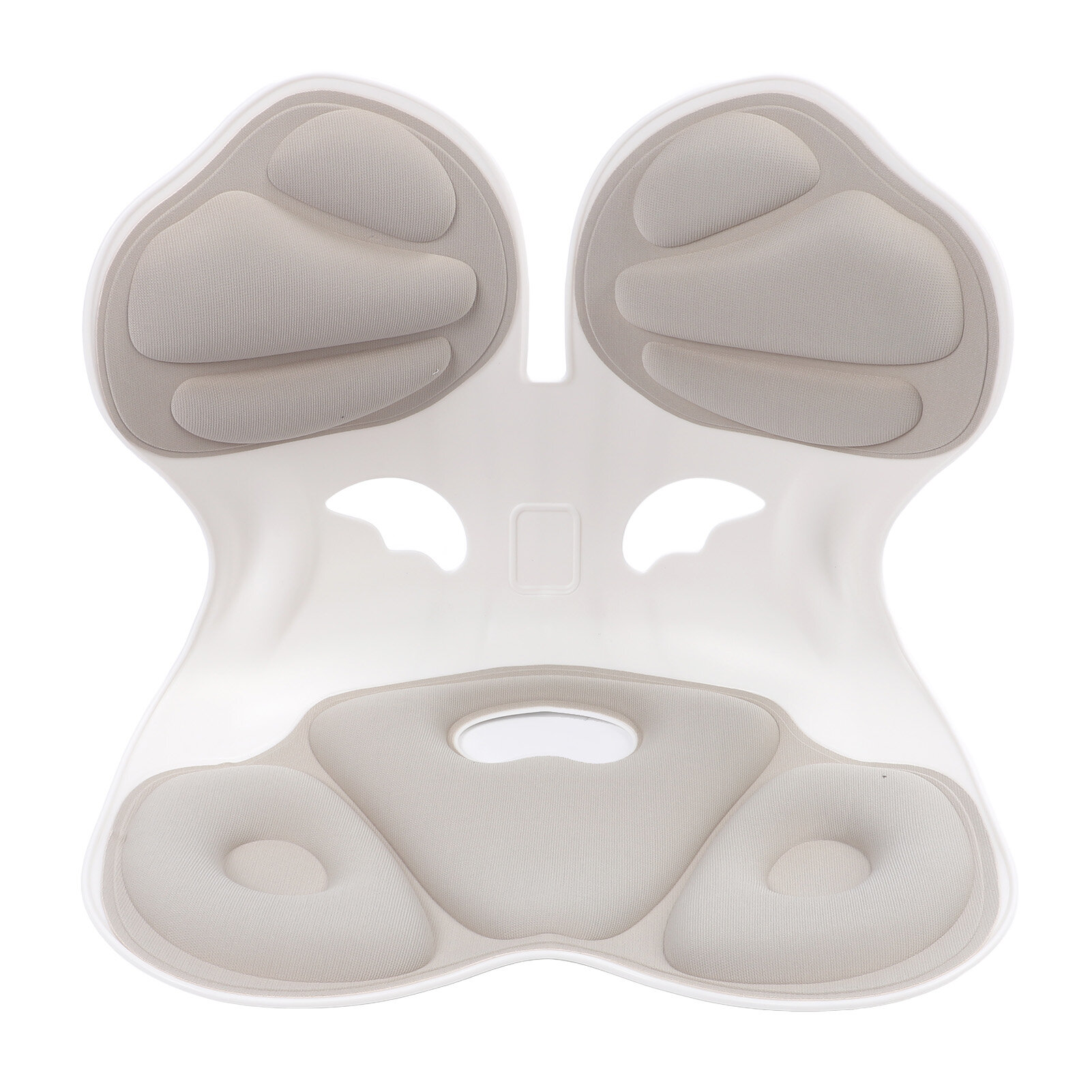 Стул с поясничной поддержкой для напольного сиденья, мягкий, дышащий, с полыми отверстиями, портативный, для поддержки нижней части спины, для офисного кресла, светло-серый.