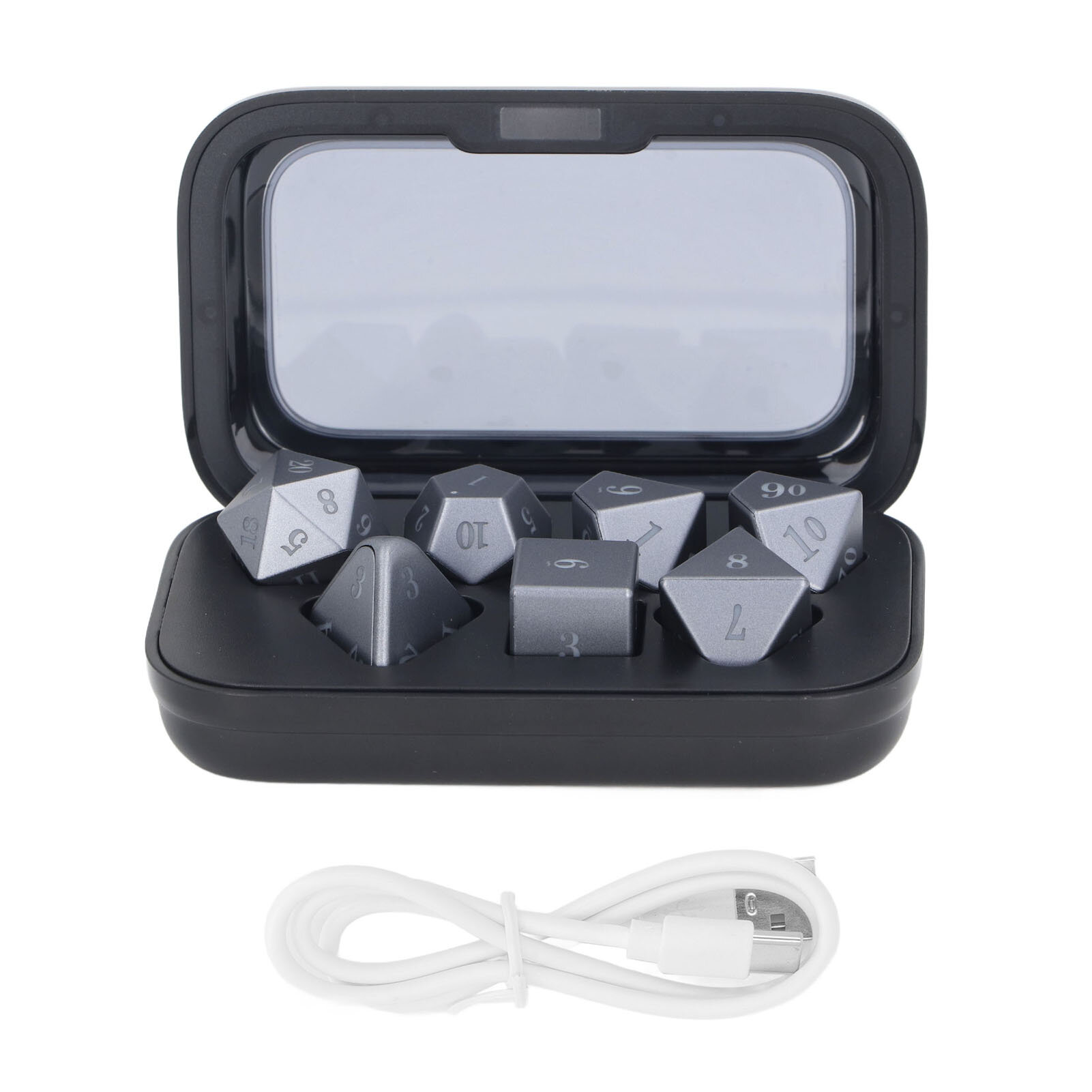 Набор из 7 светодиодных игральных костей: красные, синие, желтые, зеленые, светящиеся электронные кубики для вечеринок, караоке, баров и настольных игр.