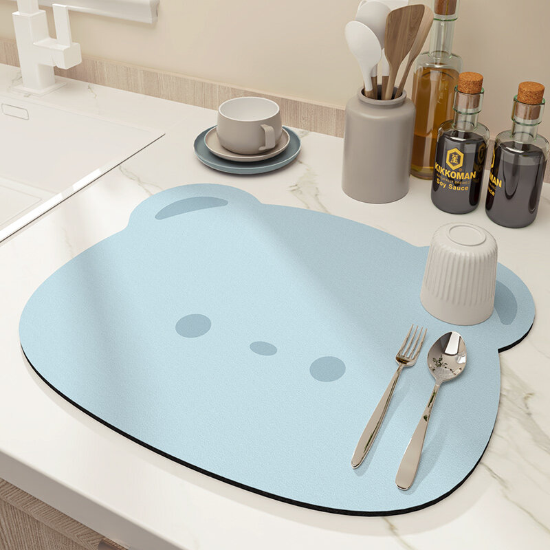 Кухонный коврик для сушки посуды, коврик для тарелок, милый поднос, нескользящий коврик для барной стойки, коврик для сушки, коврик для обеденного стола, впитывающий коврик