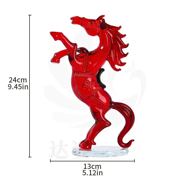 Хрустальные фигурки лошадей red