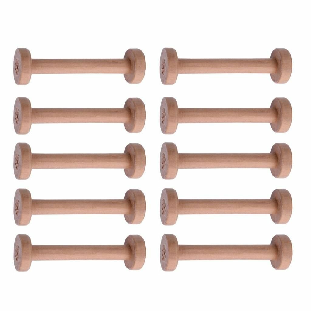 Деревянные катушки для ниток, Необработанная древесина плюс лакировка