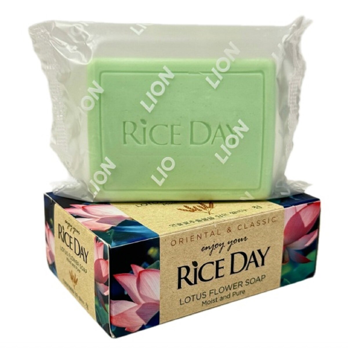 Lion Твердое, туалетное мыло с экстрактом лотоса (100гр) Rice Day Lotus Flover Soap