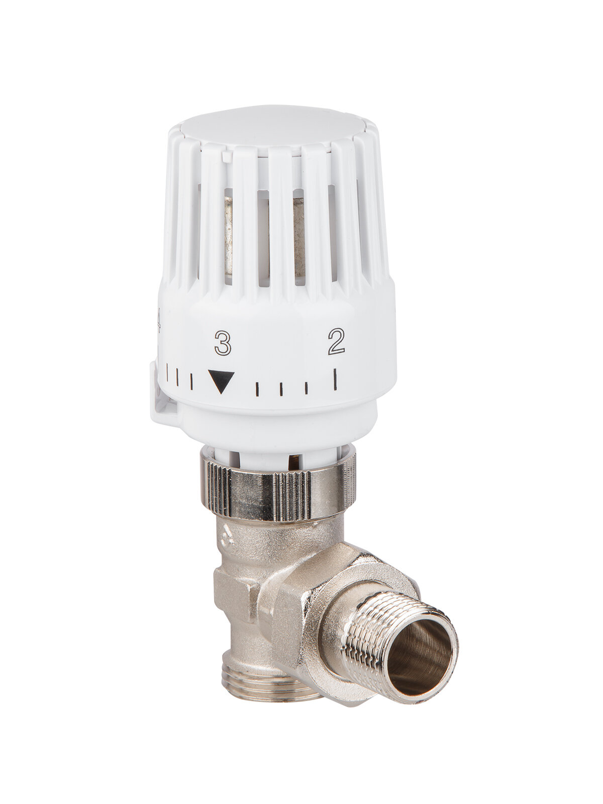 Кран вентильный для радиатора 1/2"х3/4" угловой с термоголовой AV ENGINEERING (AVE298512)