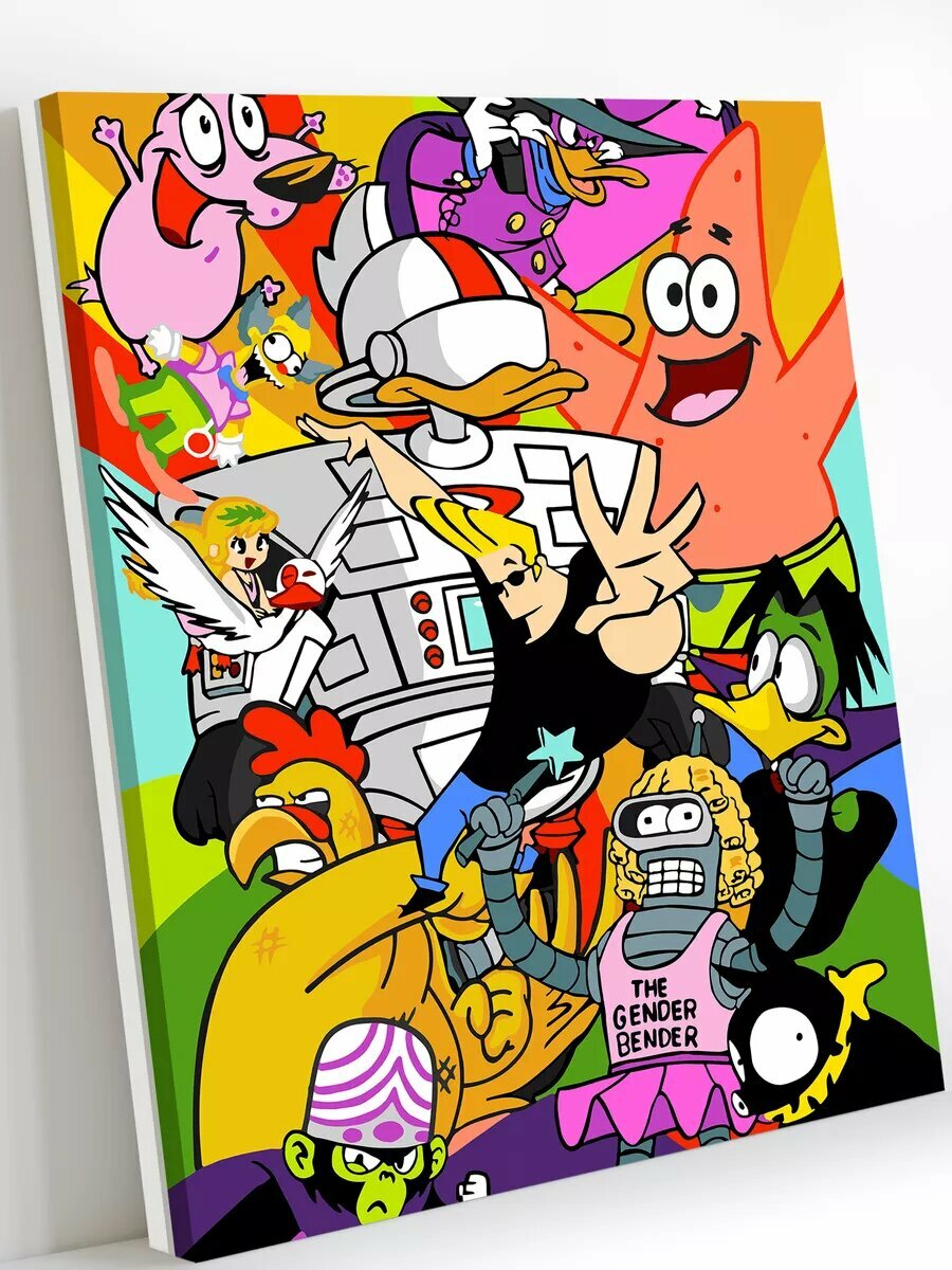 Картина по номерам на холсте с подрамником 40х50 см Мультяшки