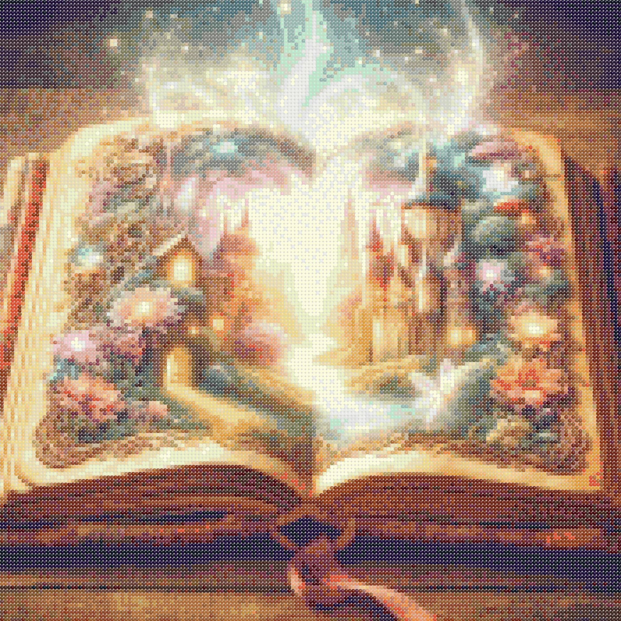 Схема вышивки бисером Сказочная книга (без бисера) 175х175 стежков (35х35 см) 73 цвета