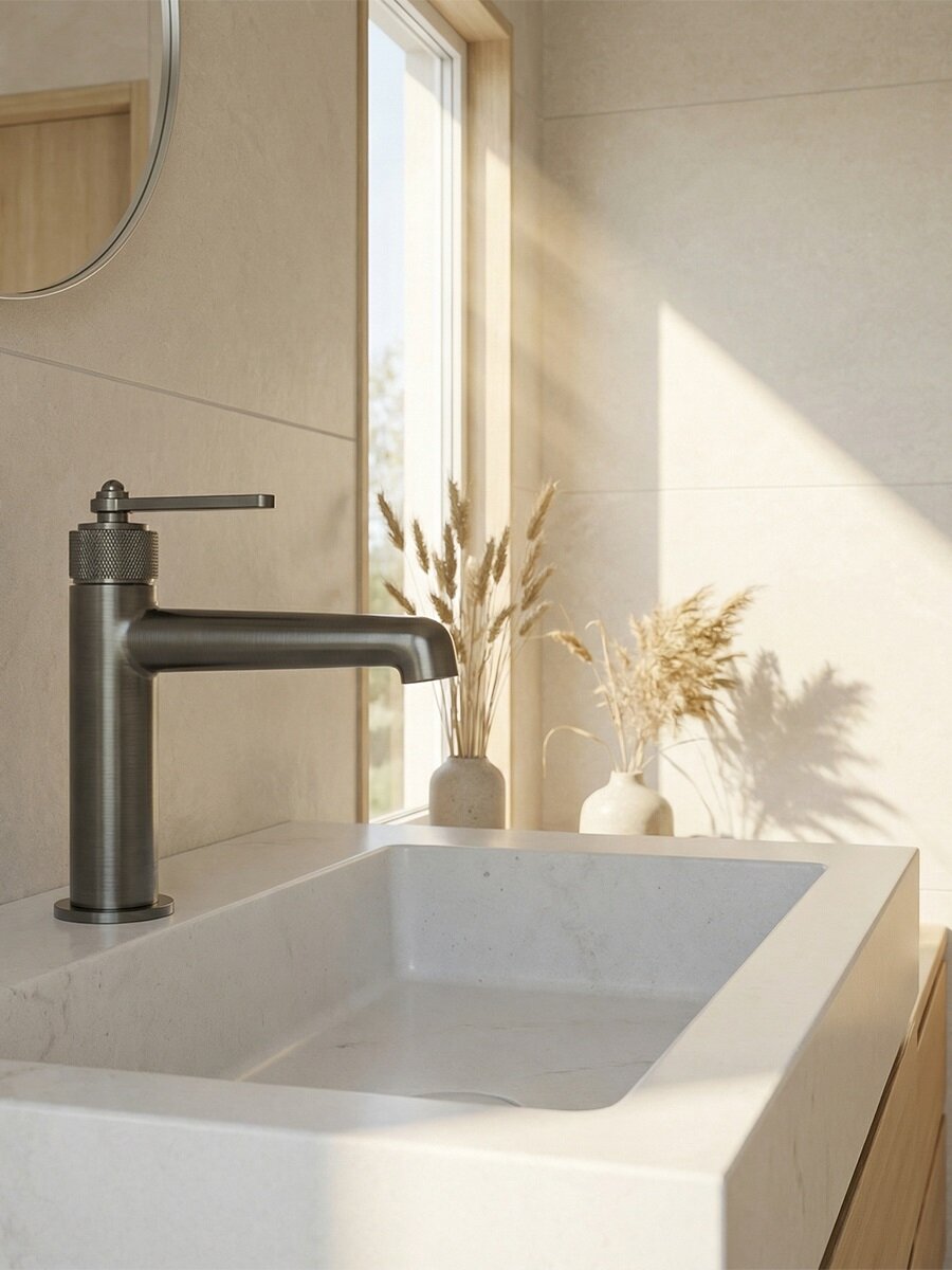 ESKO. Смеситель для раковины Bangkok BG26GM, оружейная сталь, гарантия 10 лет, латунь